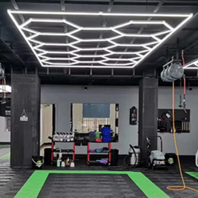 Professional 14 Hexagon LED Garage & Workshop Lighting Kit - 4.78m x 2 ...