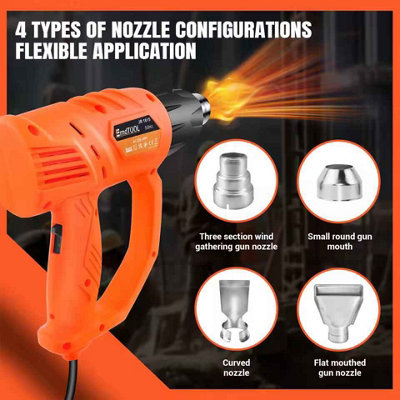 Professional 2000W Heat Gun Kit Adjustable Temperature & Airflow for ...