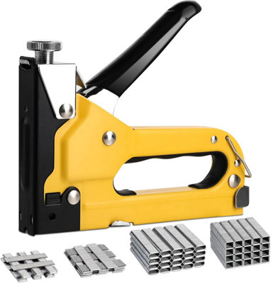 Professional 4-in-1 Heavy Duty Staple Gun, Manual Hand Operated Stapler ...