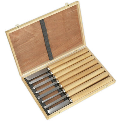 Professional 8 Piece Wood Turning Chisel Set with Durable Steel Shafts ...