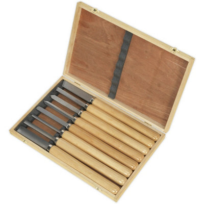 Professional 8 Piece Wood Turning Chisel Set with Durable Steel Shafts ...