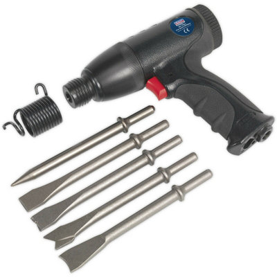 Professional Composite Air Hammer Kit with 5 Chisels and Storage Case