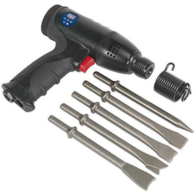 Professional Composite Air Hammer Kit with 5 Chisels and Storage Case