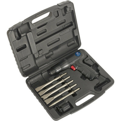 Professional Composite Air Hammer Kit with 5 Steel Chisels and Storage Case