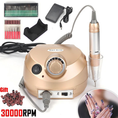 Professional Electric Nail Drill Machine Kit - 35000 RPM High Power ...