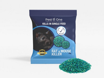 Professional Rat & Mouse Killer Poison Grain (2x50g) with 2 Bait Trays ...