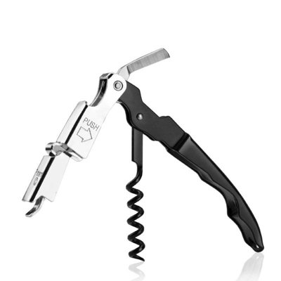 Professional Sommelier Corkscrew with Foil Cutter (Black)