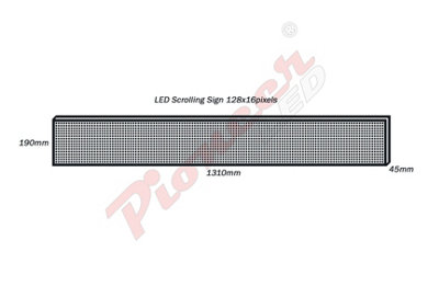 Programmable LED Scrolling Sign PioneerLED P10 131x19cm Indoor