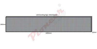 Programmable LED Scrolling Sign PioneerLED P10 195x35cm Outdoor