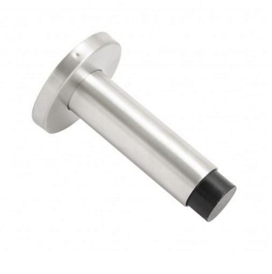 Projection Door Stop with Rose 90mm Satin Stainless Steel, Pack of 1