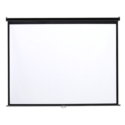 Projector Screen with Manual Pull Down for Home Theater 120 Inch 4:3