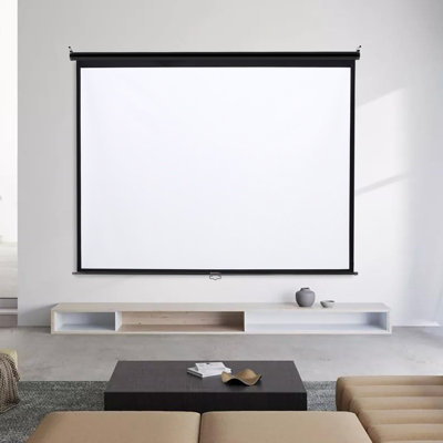 Projector Screen with Manual Pull Down for Home Theater 72 Inch 4:3 ...