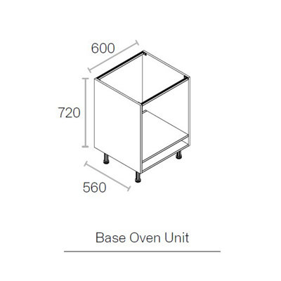 Proline Cab 600mm Kitchen BUILT UNDER OVEN HOUSING Unit Cabinet White ...