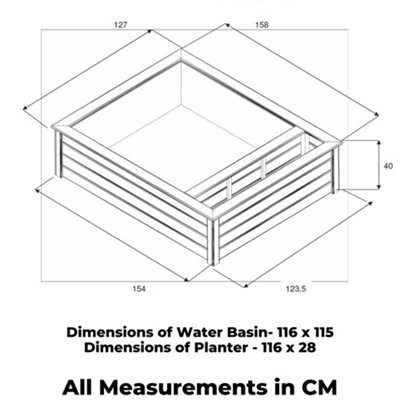 Promex 506090 Raised Square Garden Solar Pond kit with Planting Zone