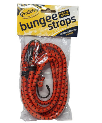 Prosolve 1000mm Orange Bungee Straps Pack of 2 Heavy Duty