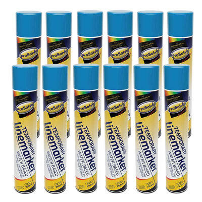 Prosolve Blue 750ml Temporary Linemarker Paint Pack of 12 Cans | DIY at B&Q