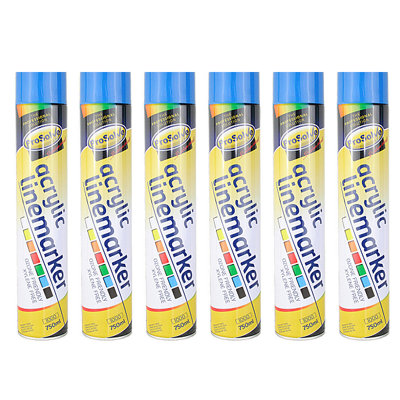 Prosolve Blue 750ml Temporary Linemarker Paint Pack of 6 Cans | DIY at B&Q