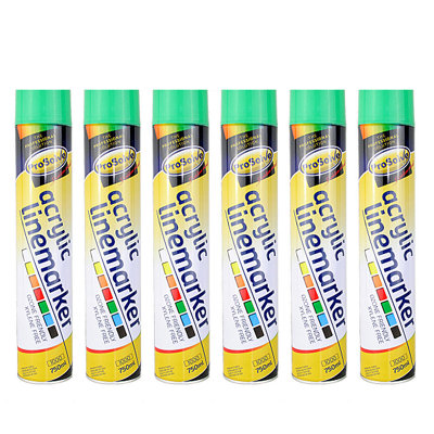 Prosolve Green 750ml Temporary Linemarker Paint Pack of 6 Cans
