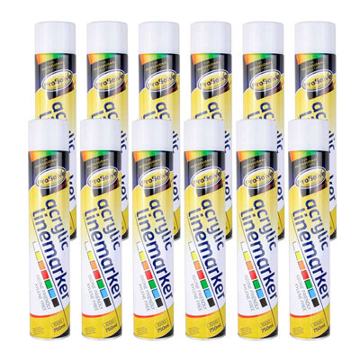 Prosolve White 750ml Temporary Linemarker Paint Pack of 12 Cans | DIY ...