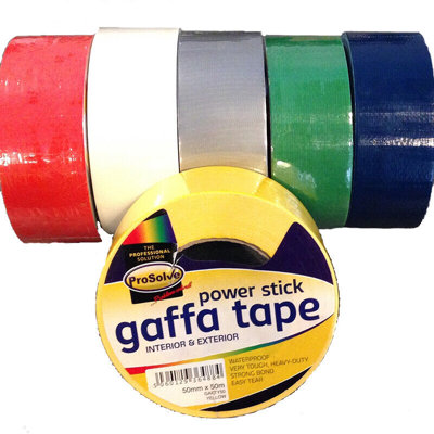 Prosolve Yellow Gaffa Tape 50mm x 50m Water Resistant Adhesive Heavy Duty