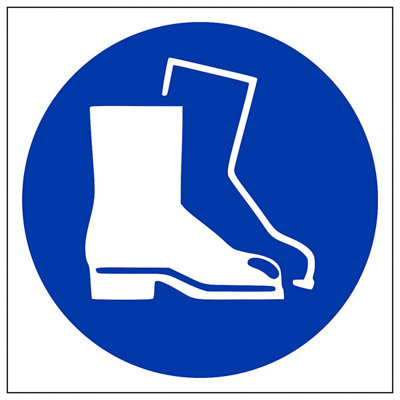 Protective Footwear Logo PPE Sign - 1mm Rigid Plastic - 100x100mm (x3 ...