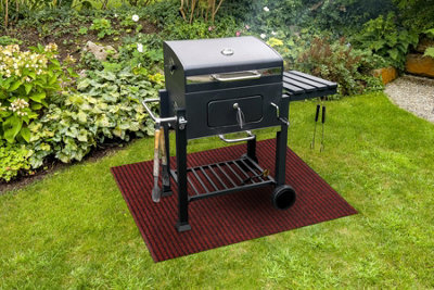 Protective grill mat 3086 for the terrace, outdoor - red 80x150 cm