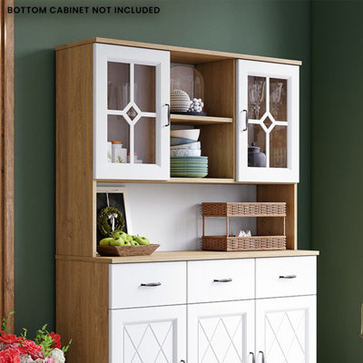 Provenza Sideboard Topper Display Unit Unit - Stone Oak / White Matt