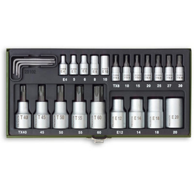 PROXXON 24 Piece Torx Socket Set (1/4" & 1/2") | DIY at B&Q