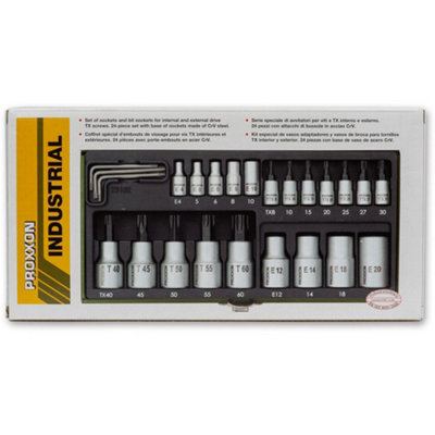 PROXXON 24 Piece Torx Socket Set (1/4" & 1/2")