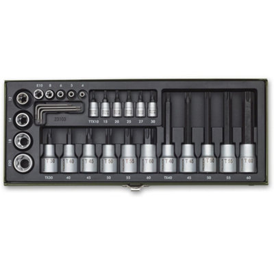 PROXXON 29 Piece TX Socket & TX Socket Bit Set (1/4" & 1/2")