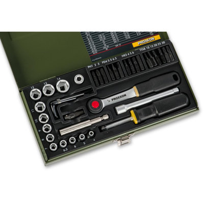 PROXXON 39 Piece Screwdriver and Socket Set (1/4")