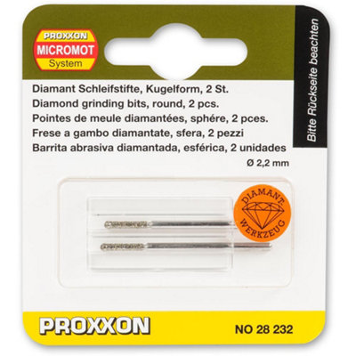 PROXXON Diamond Coated Grinding Bits, 2.2mm | DIY at B&Q