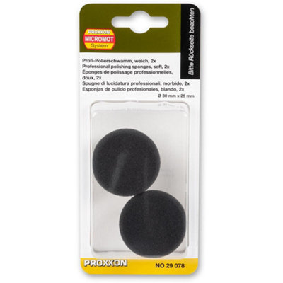 PROXXON Soft Black Polishing Sponges - (Pkt 2) | DIY at B&Q