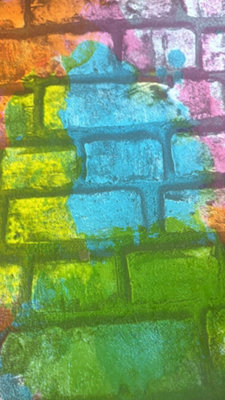 PS Brick Wall Effect Colour Splash Multicolour Wallpaper 0523220