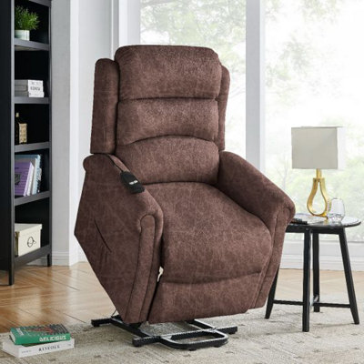 PS Global - Cairo Dual Motor Lift & Tilt Recliner Chair, Antique Brown