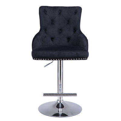 PS Global Gas Lift Bar Stool Luxury Velvet With Lion Knockerback ...