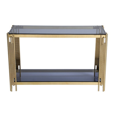 PS Global Modern Gold Glass Console Table Hallway Table, Living Room ...