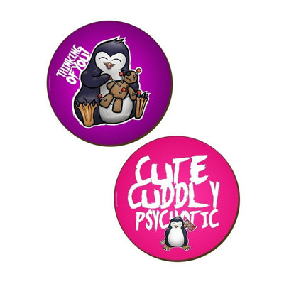 Psycho Penguin 4 Piece I Have Issues Coaster Set Multicoloured (One Size)