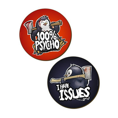 Psycho Penguin 4 Piece I Have Issues Coaster Set Multicoloured (One Size)