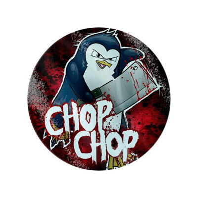 Psycho Penguin Chop Chop Gl Chopping Board Red (One Size) | DIY at B&Q