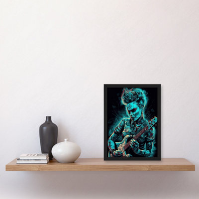Psychobilly Music Electric Blue Artwork Rockabilly Punk Rock Guitarist ...