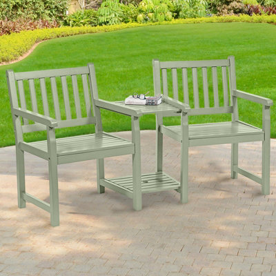 PU Painted Danesford Duo Bench Sage Green | DIY at B&Q