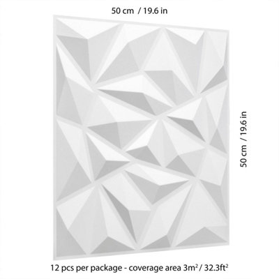 Puck Design 3D Wall Panels Off White - 12 Boards 50x50cm Wall Panels ...