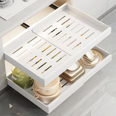 Pull Out Cabinet Drawer Shelf Organizer,Slide Out Drawer Storage Shelve ...