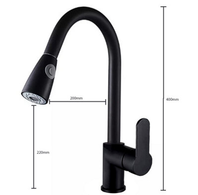 Pull Out Kitchen Tap Black Finish
