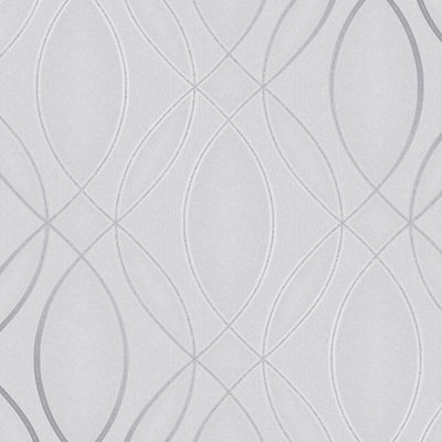 Pulse Ogee Wave Wallpaper Silver / Grey Fine Decor FD42337 | DIY at B&Q