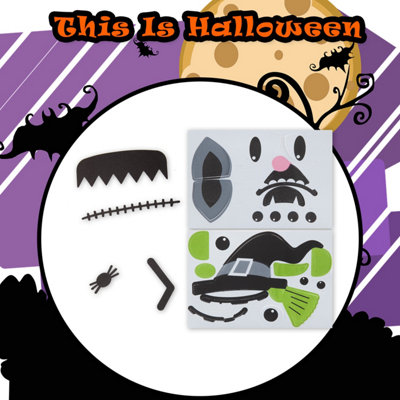 Pumpkin Decoration Kit 4 Pumpkin Faces Decorate Your Own Party MultiColour