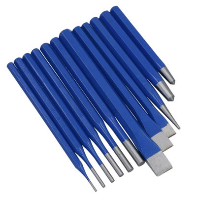 Punch and Chisel Set Centre Tapered Parallel Drift Pin Punches Cold ...