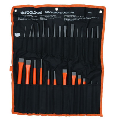 Punch and chisel set / taper / pin / centre / cold chisel 28pc set