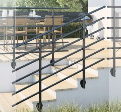Pure Black Balustrade Kit 1.5m Wall Mounted